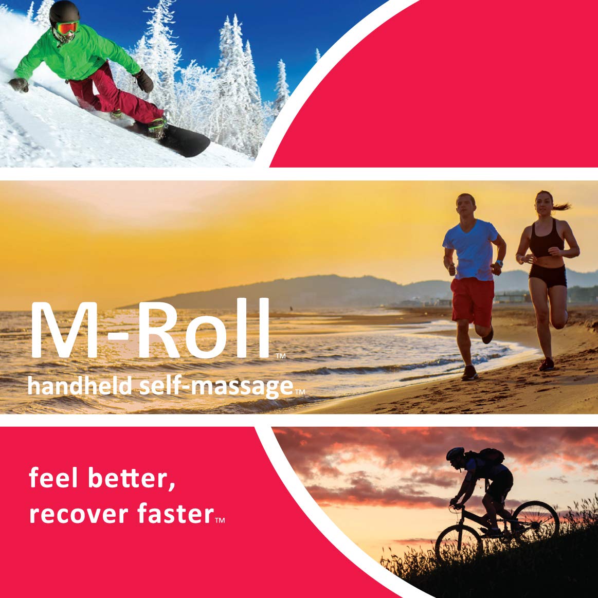 M-ROLL 20” Stick Massage Roller - Use to Massage Muscle Aches and Pain, Trigger Point Knots and Help Reduce Stress, Easily Roll Away Pain