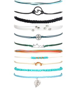 long tiantian wave bracelets cute boho braided string beach ocean bracelet for women summer jewelry trendy stuff (l)