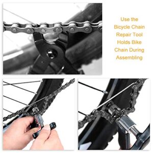 WOTOW Bike Chain Repair Tool Kit Set, Cycling Bicycle Chain Breaker Splitter Cutter & Wear Indicator Checker & Master Link Pliers Remover & Reusable Missing Connector for 6/7/8/9/10 Speed Chain