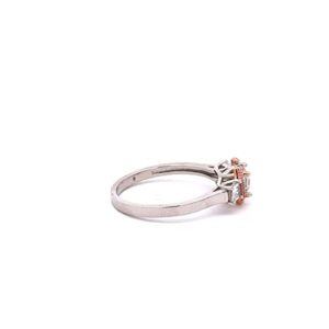 Kelly Herd Jewelry Horseshoe Ring Small Round Cut Three Stone | Rose Gold Plated Sterling Silver Western Ring with CZ Stones 6mm (Size 8)