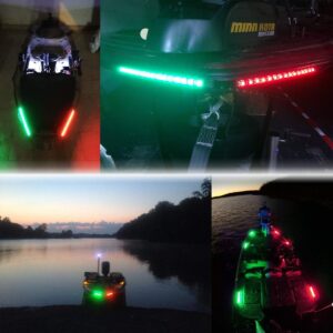 VVFLED Navigation Boat Lights, LED Boat Bow Lights for Marine Pontoon Kayak Yacht, 12V Power Light Strip Kit - Red and Green