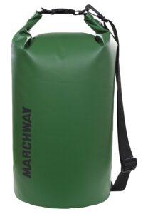 marchway floating waterproof dry bag backpack 5l/10l/20l/30l/40l, roll top sack keeps gear dry for kayaking, rafting, boating, swimming, camping, hiking, beach, fishing (dark green, 40l)