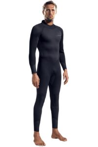 dark lightning full body wetsuit men and women, 3/2mm wet suit womens mens diving surfing snorkeling kayaking water sports (men - black-3/2mm, medium)