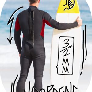 Dark Lightning Full Body Wetsuit Men and Women, 3/2mm Wet Suit Womens Mens Diving Surfing Snorkeling Kayaking Water Sports (Men - Black-3/2mm, Medium)