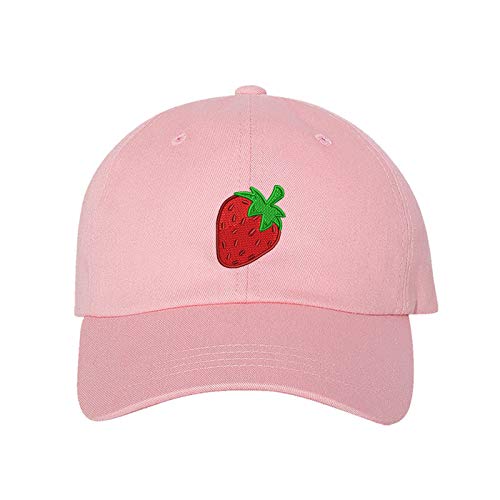 DSY Lifestyle Strawberry Baseball Cap- Fruit Hats Unisex Hats (LIGHT PINK)