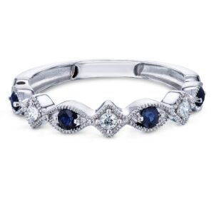 kobelli alternating sapphire and diamond white gold ring, 11