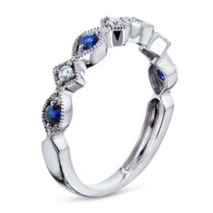 Kobelli Alternating Sapphire and Diamond White Gold Ring, 11