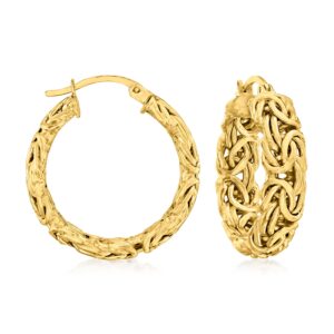 ross-simons 18kt gold over sterling small byzantine hoop earrings