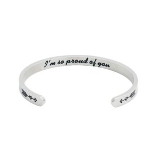 inspirational bracelets for women men cuff bangle do epic shit keychain friendship cuff meditation bracelet graduation gift for him or her (i’m so proud of you)