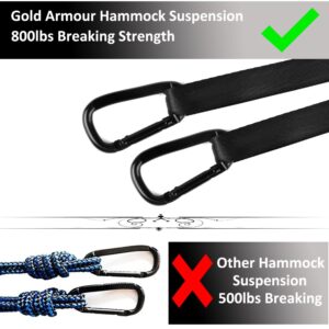 Gold Armour Camping Hammock - XL Double Hammock Portable Hammock Camping Accessories Gear for Outdoor Indoor with Tree Straps, USA Based Brand (Rose Gold)