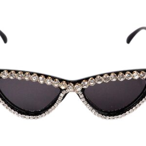 Naimo Sparkling Crystal Cat Eye Sunglasses UV Protection Rhinestone Sunglasses