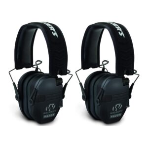 walkers razor slim electronic shooting muffs 2-pack bundle (black)