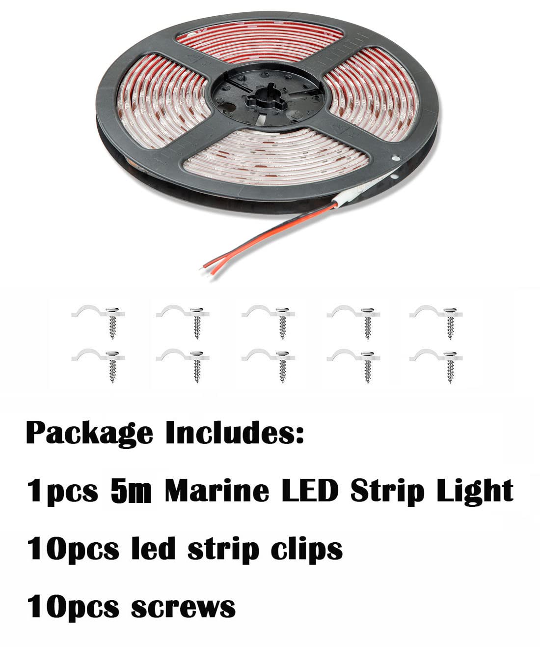 Seaponer Pontoon Boat Light, Marine Led Light Strip for Duck Jon Bass Boat Sailboat Kayak Led Flex Lighting for Boat Deck Light Accent Light Courtesy Interior Lights Fishing, White,12v, 5m(16.4ft)