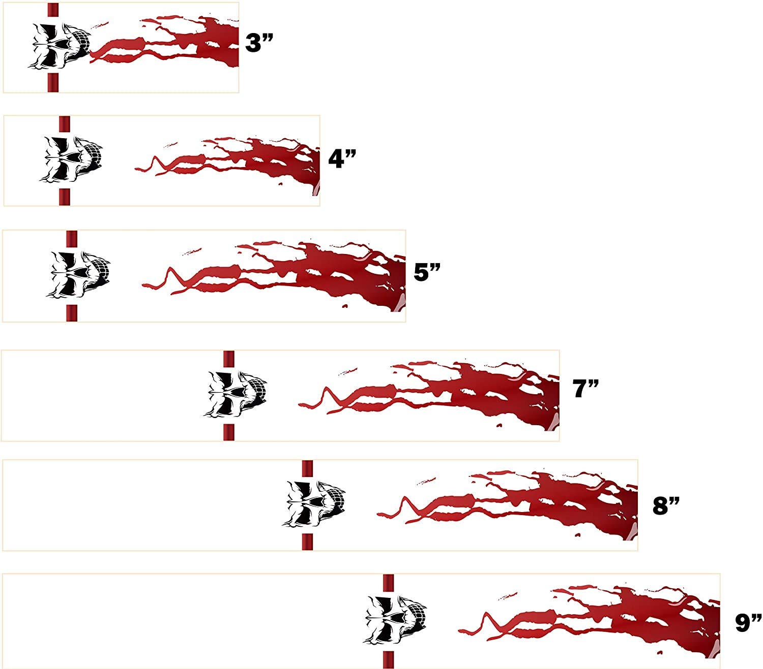 White Water Archery Laminated White Blood Trail & Skull 1 Arrow Wraps 15 Pc Choose Length Width (3, 1.12)