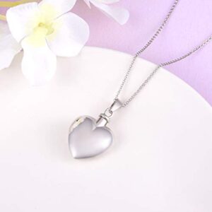 BEILIN Memorial Gift Love Heart Cremation Jewelry 925 Sterling Silver Keepsake Ash Forever in My Heart Urn Pendant Necklace for Ashes