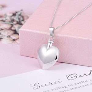 BEILIN Memorial Gift Love Heart Cremation Jewelry 925 Sterling Silver Keepsake Ash Forever in My Heart Urn Pendant Necklace for Ashes