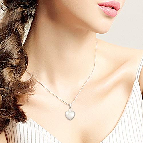 BEILIN Memorial Gift Love Heart Cremation Jewelry 925 Sterling Silver Keepsake Ash Forever in My Heart Urn Pendant Necklace for Ashes