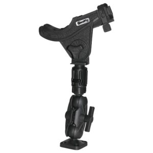 Scotty 0162 1.5" Ball Mount with Gear Head Post and 241 Side Deck Mount, Black