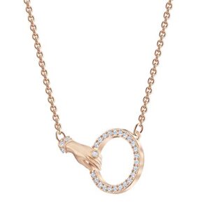 SWAROVSKI Symbolic Collection Necklace, with Hand Motif and White Crystal Accents on a Rose-Gold Tone Plated Chain