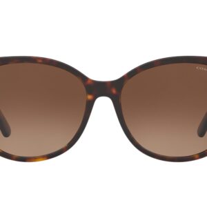 Coach HC8271U Universal Fit Sunglasses, Dark Tortoise/Dark Brown Gradient Polarized, 57 mm