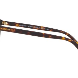 Coach HC8271U Universal Fit Sunglasses, Dark Tortoise/Dark Brown Gradient Polarized, 57 mm