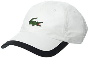 lacoste men's lacoste sport big croc semi fancy microfiber cap hat, -white/black, one