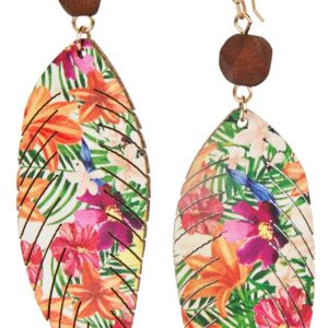 SPUNKYsoul Tropical Hibiscus Flower Earrings Jewelry for Women (Tropical Flowers)