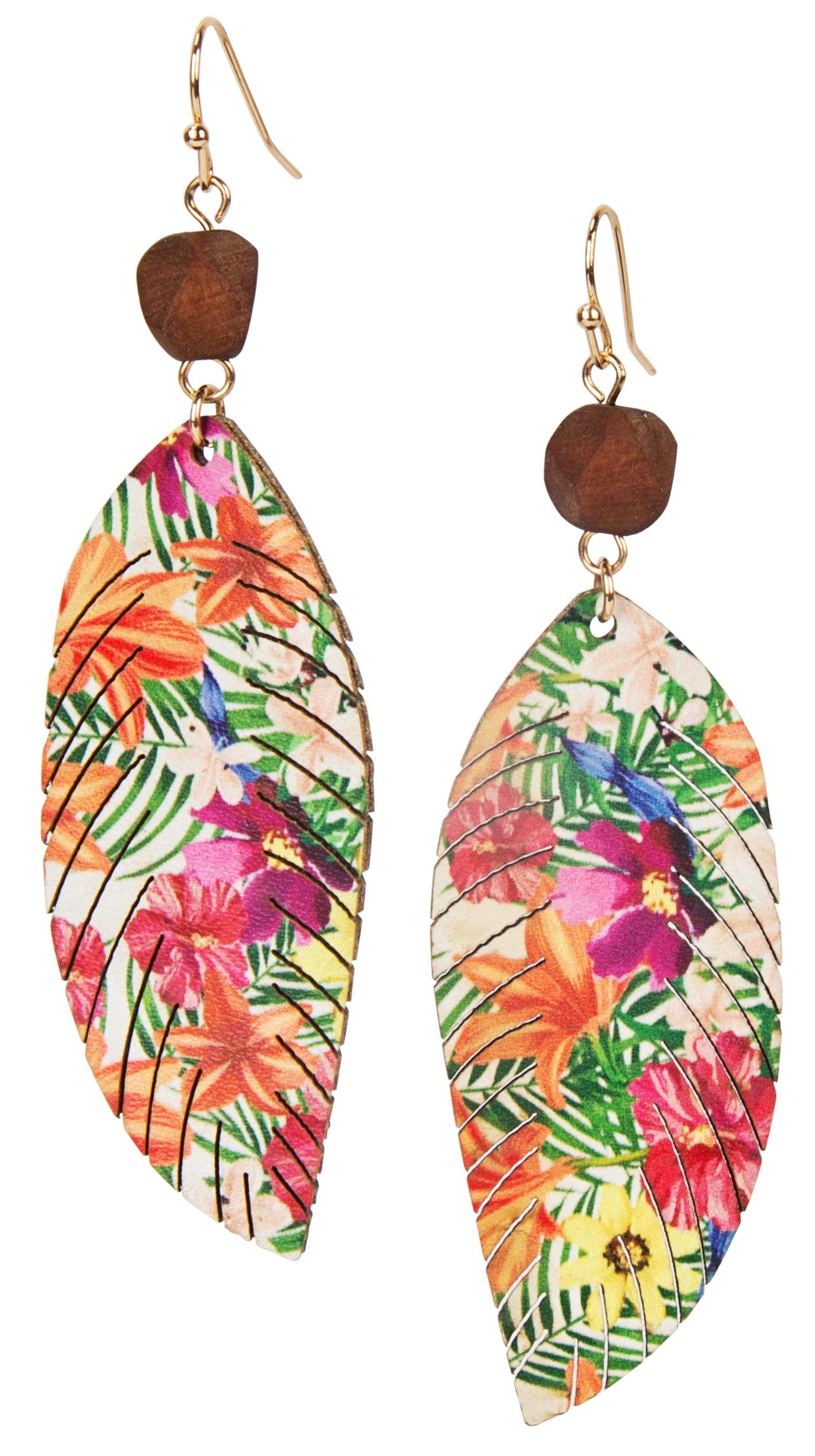 SPUNKYsoul Tropical Hibiscus Flower Earrings Jewelry for Women (Tropical Flowers)