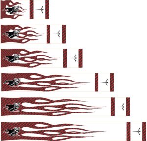 white water archery laminated red 1 yellow carbon fiber flame grim reaper arrow wraps 15 pc choose length width (8, 1.25)