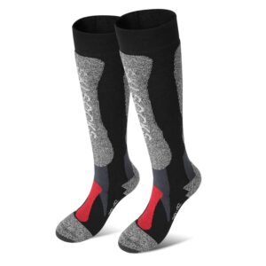 mcti ski socks thermolite winter thermal snow snowboard hiking over the calf long socks 2 pairs