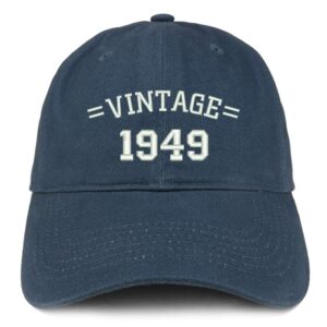 trendy apparel shop vintage 1949 75th birthday baseball cap - navy