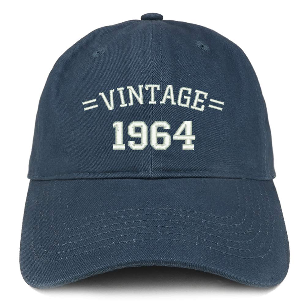 Trendy Apparel Shop Vintage 1964 60th Birthday Baseball Cap - Navy