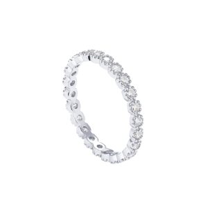 pavoi 14k white gold plated rings cubic zirconia band | marquise milgrain eternity bands | white gold rings for women size 7