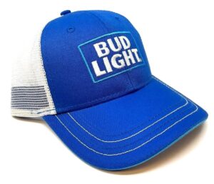 bud light officially licensed stitched logo mesh back hat