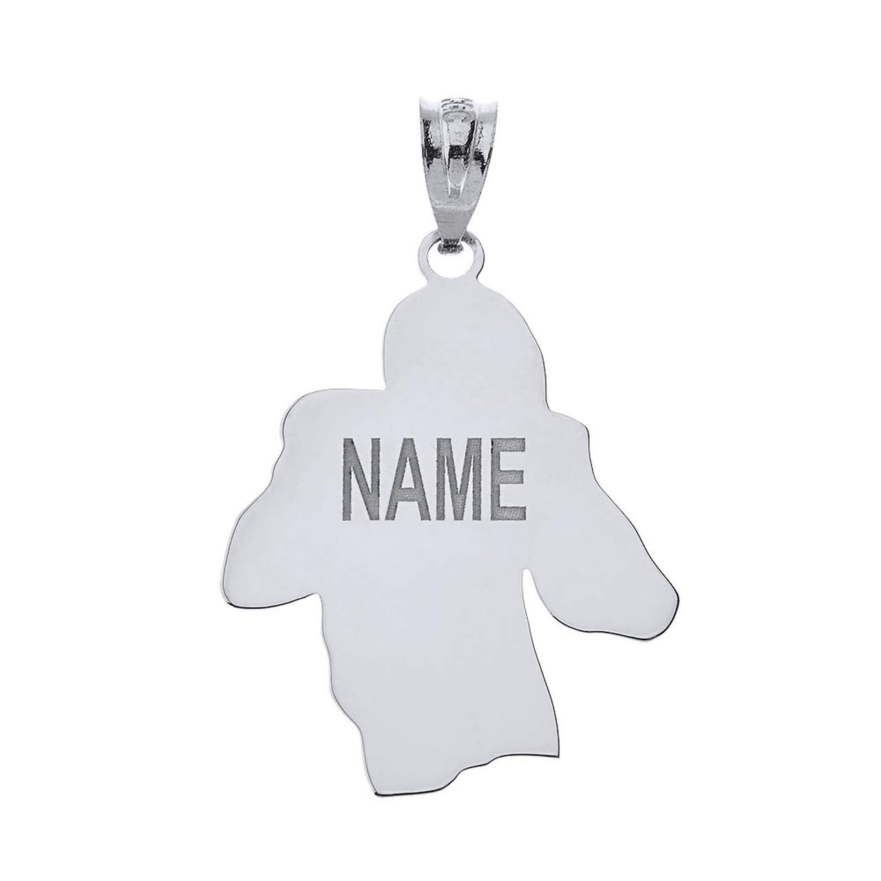 Sports Charm .925 Sterling Personalized Name and Number Football Player Pendant