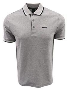 hugo boss mens paddy moisture manager pro edition polo shirt 50249000 (grey, large)