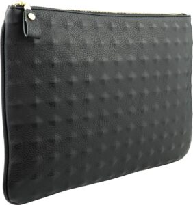 b brentano vegan oversized embossed clutch pouch (black)