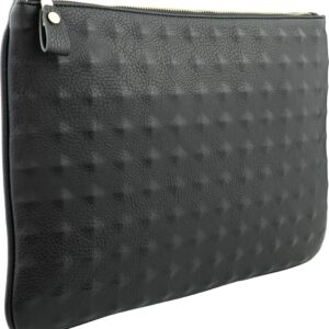 B BRENTANO Vegan Oversized Embossed Clutch Pouch (Black)