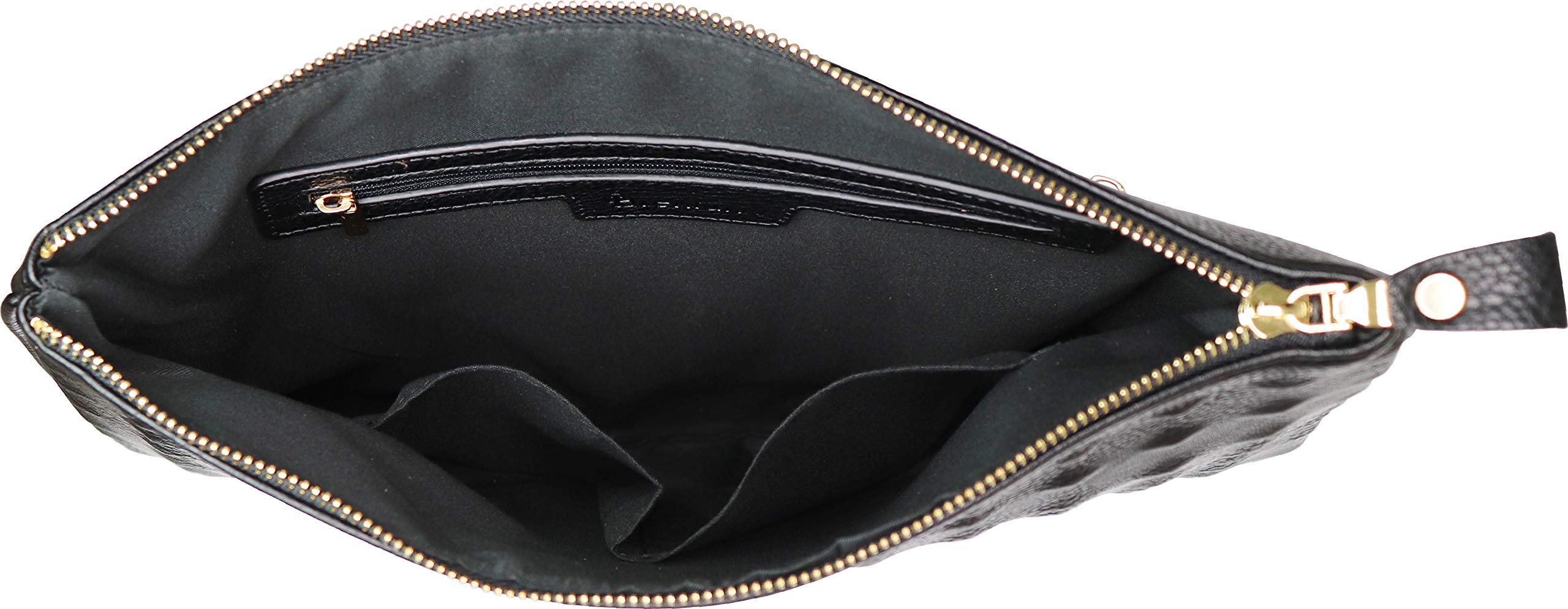 B BRENTANO Vegan Oversized Embossed Clutch Pouch (Black)