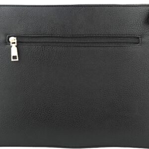 B BRENTANO Vegan Oversized Embossed Clutch Pouch (Black)