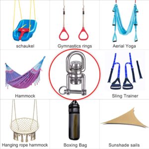 BeneLabel Swing Swivel with 2 Bearing, 360° Rotation, 770LB Capacity, Safest Rotational Device Hanging Accessory for Web Tree Swing, Aerial Dance, Children's Swing, Yoga Swing Sets