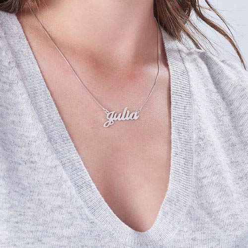 MyNameNecklace Personalized Custom Classic Name Necklace in Sterling Silver 925 or Gold Plating - Custom Jewelry for Her silver