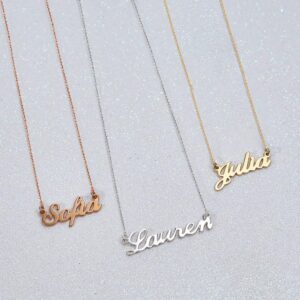 MyNameNecklace Personalized Custom Classic Name Necklace in Sterling Silver 925 or Gold Plating - Custom Jewelry for Her silver