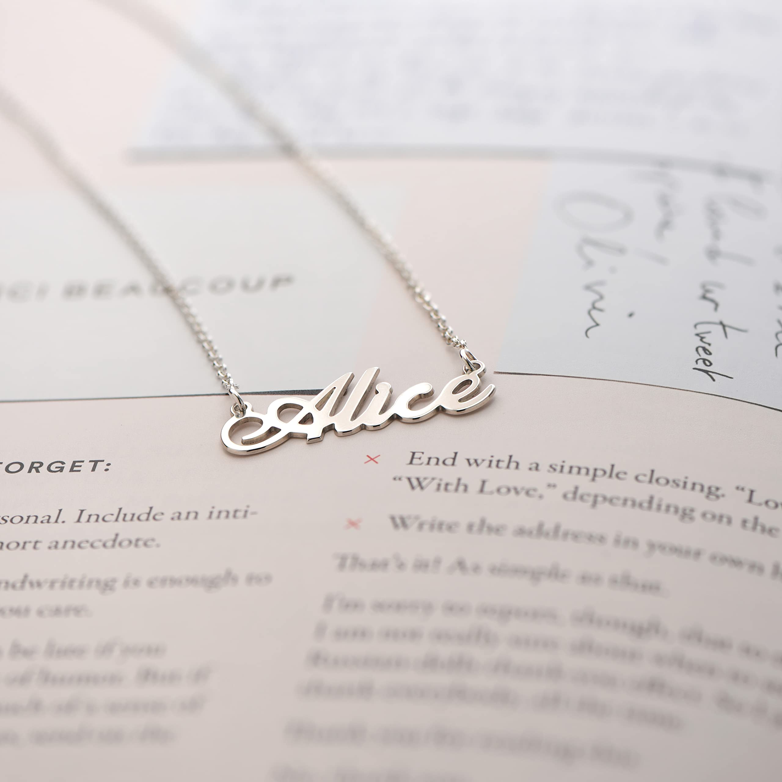 MyNameNecklace Personalized Custom Classic Name Necklace in Sterling Silver 925 or Gold Plating - Custom Jewelry for Her silver