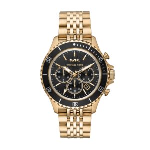 michael kors men's bayville quartz watch with stainless steel strap, gold, 22 (model: mk8726)