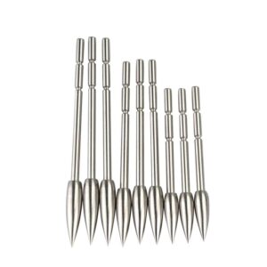 sharrow 30pcs archery insert arrowhead stainless steel broadheads 80grain 100grain 120grain arrow tips for id 3.2mm carbon arrows shaft (80grain)