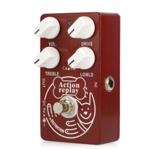 caline vintage distortion effects pedal overdrive action replay electric guitar pedal true bypass red cp-74 guitarist gifts