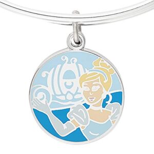 Alex and Ani Disney Cinderella Have Courage and Be Kind Bangle Bracelet Charm Silver