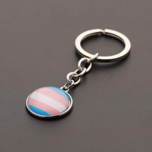 CHOORO Gay Pride Gift LGBT Keychain Rainbow Pride Keychain LGBT Jewelry Bisexual Pride Gift Transgender Pride Gift (Trans(keychain))