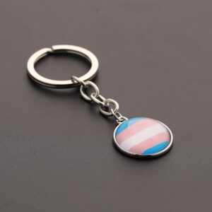 CHOORO Gay Pride Gift LGBT Keychain Rainbow Pride Keychain LGBT Jewelry Bisexual Pride Gift Transgender Pride Gift (Trans(keychain))